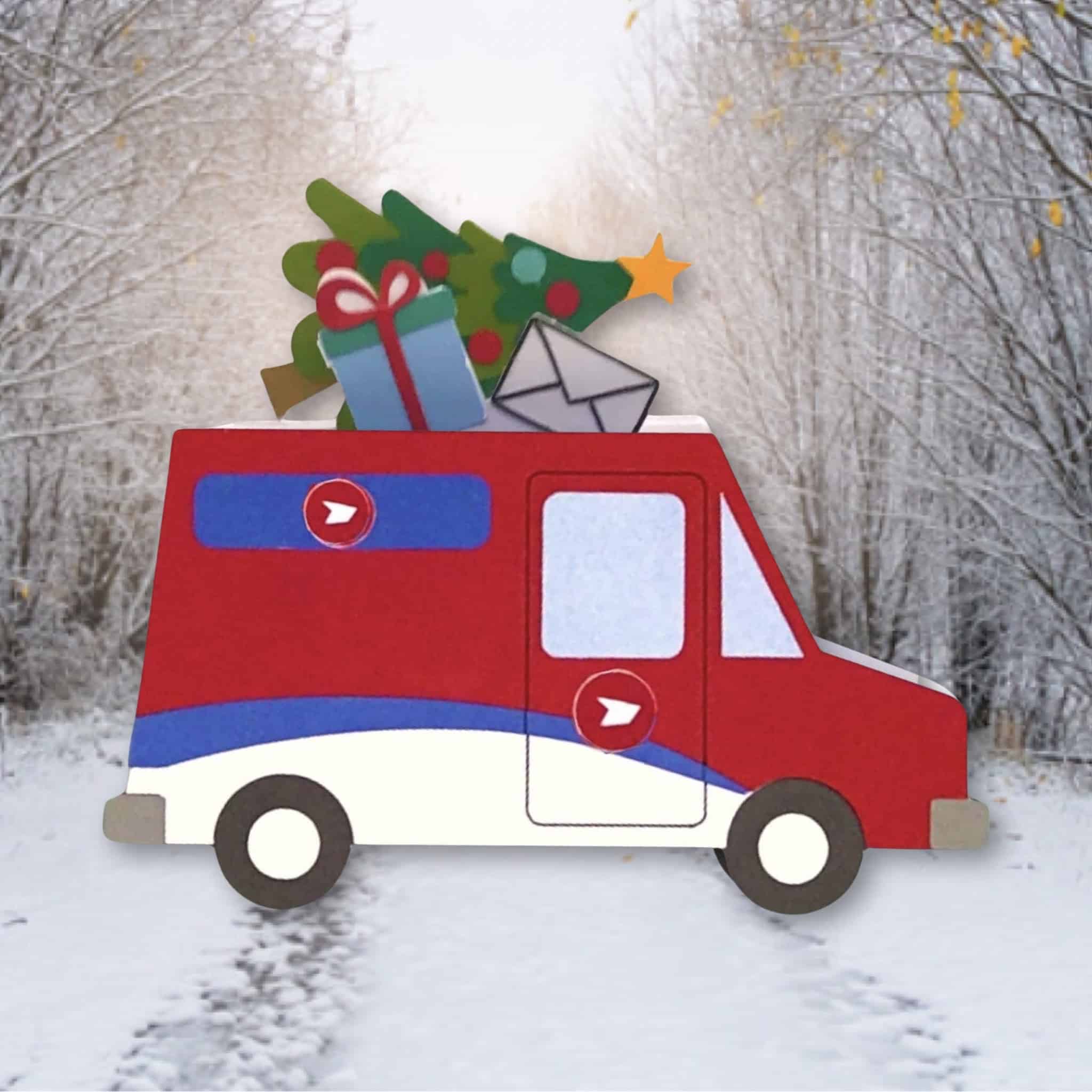 96 Christmas Canada Post Mail Truck Box Card The Bearded Housewife