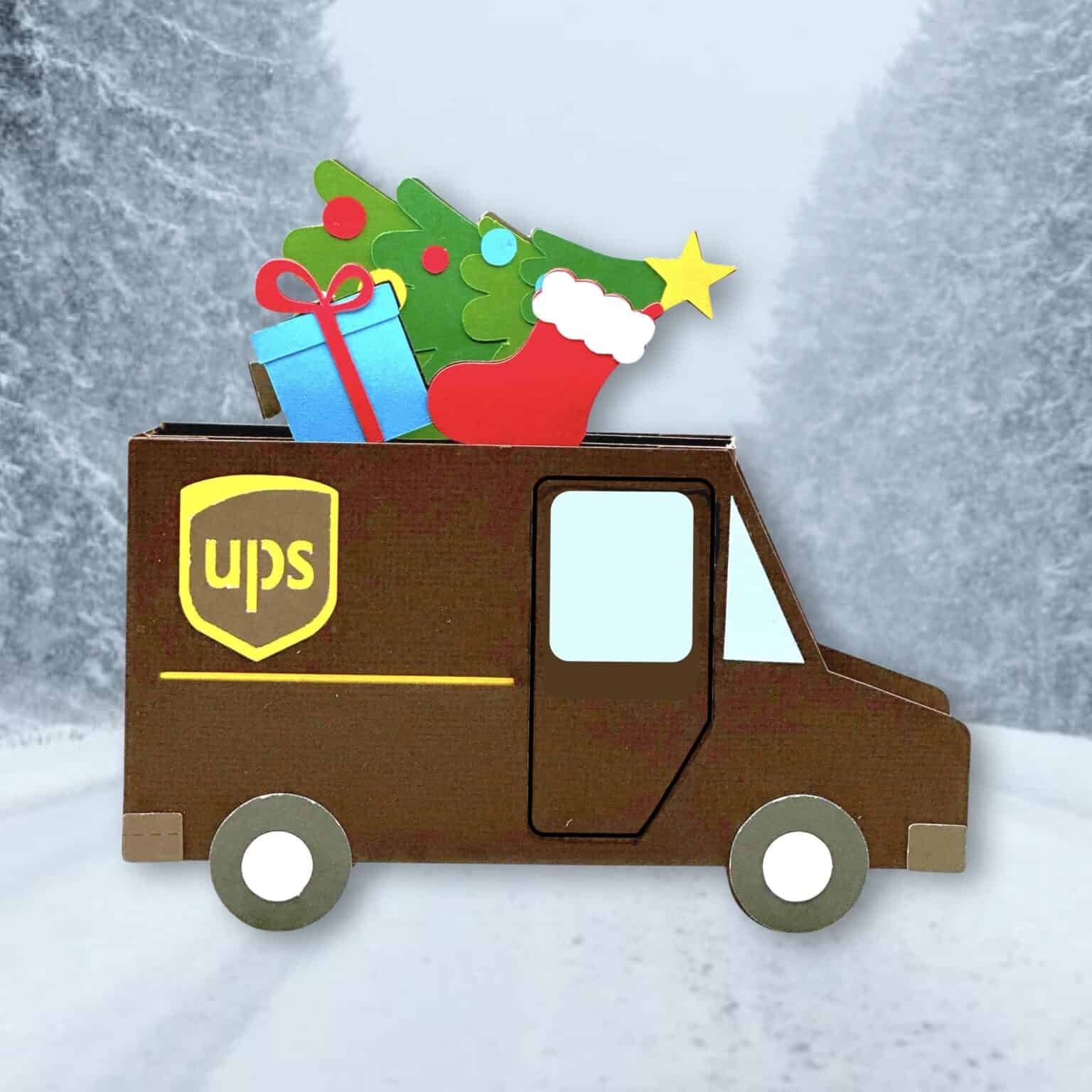 How to Make UPS Truck Box Cards for Christmas - The Bearded Housewife