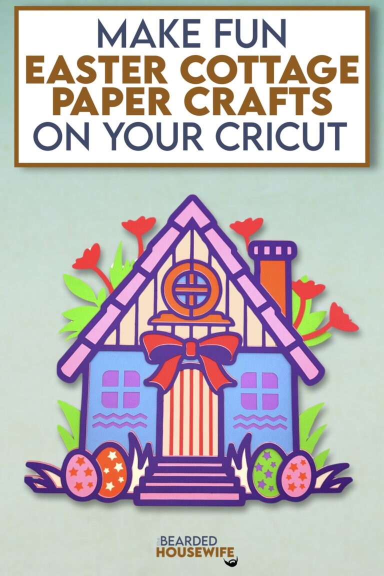 How to Cute Easter Cottage Layered Paper Crafts - The Bearded Housewife
