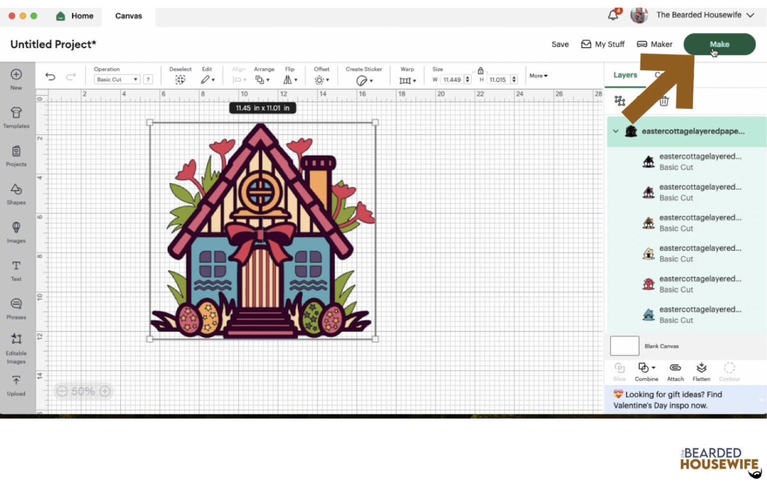 How to Cute Easter Cottage Layered Paper Crafts - The Bearded Housewife