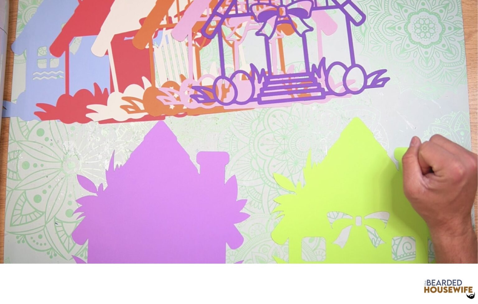 How to Cute Easter Cottage Layered Paper Crafts - The Bearded Housewife