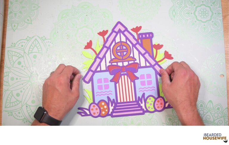 How to Cute Easter Cottage Layered Paper Crafts - The Bearded Housewife