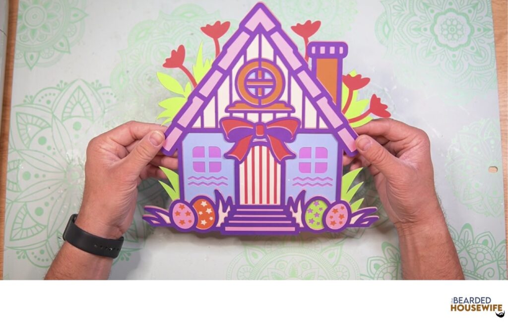 How to Cute Easter Cottage Layered Paper Crafts - The Bearded Housewife