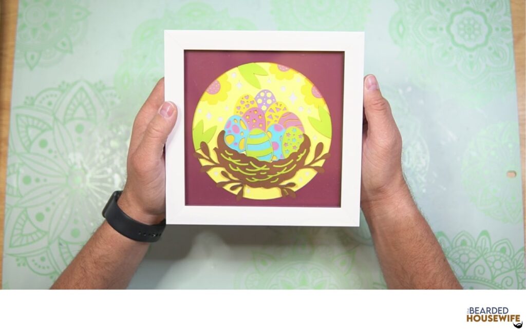 How to Make Easter Egg Basket Shadow Boxes - The Bearded Housewife