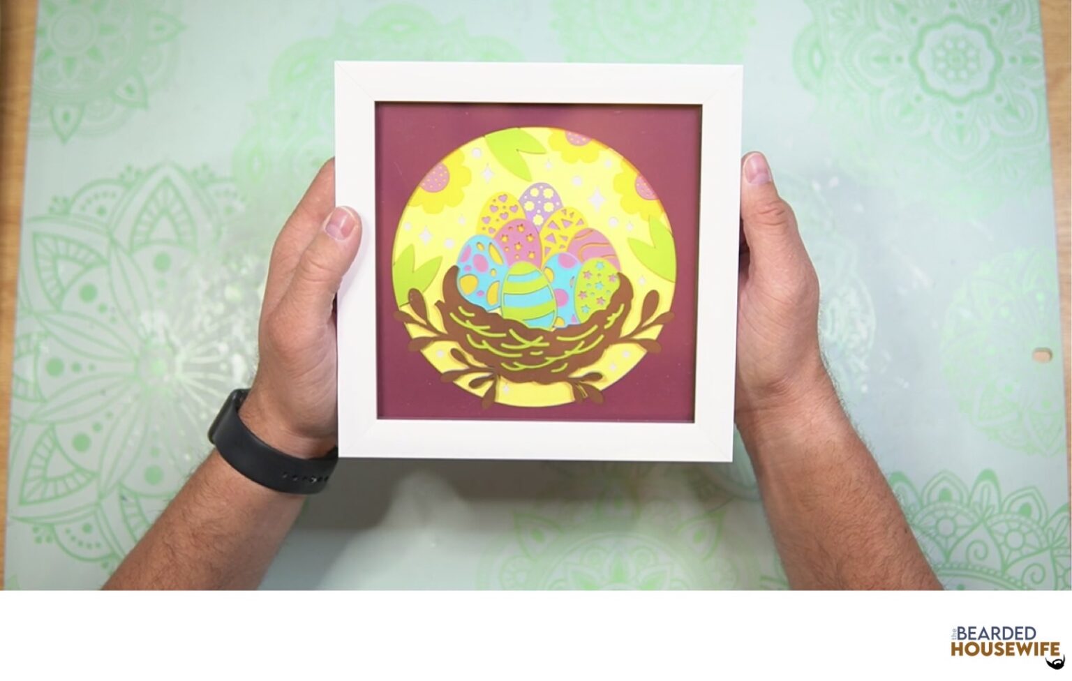 How to Make Easter Egg Basket Shadow Boxes - The Bearded Housewife