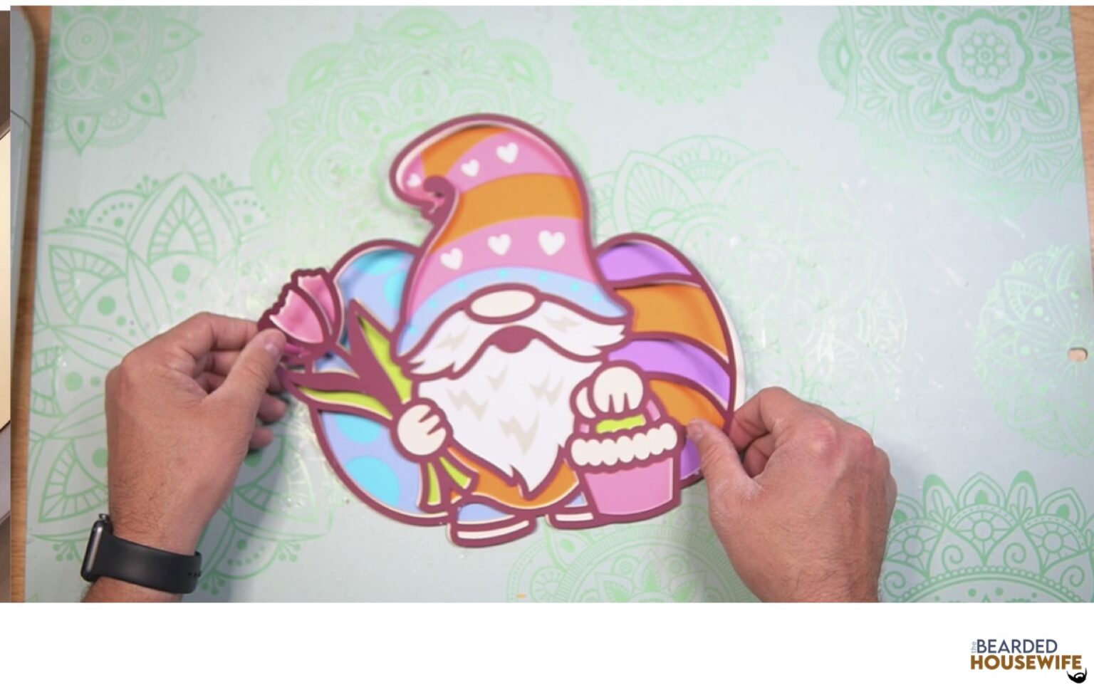 How to Cute Easter Gnome Layered Paper Crafts - The Bearded Housewife