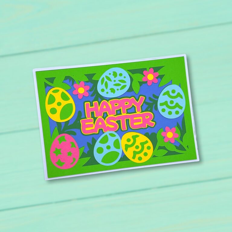 How to Make Colorful Happy Easter Layered Cards - The Bearded Housewife
