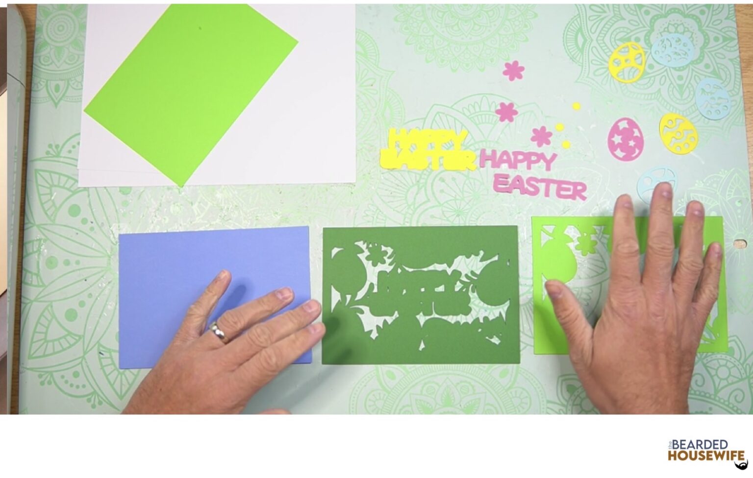 How to Make Colorful Happy Easter Layered Cards - The Bearded Housewife