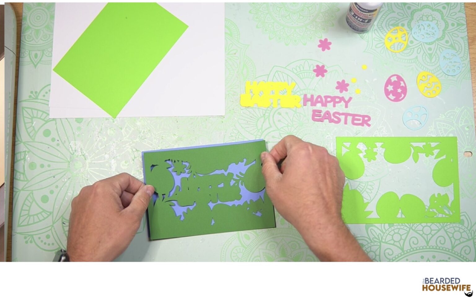 How to Make Colorful Happy Easter Layered Cards - The Bearded Housewife