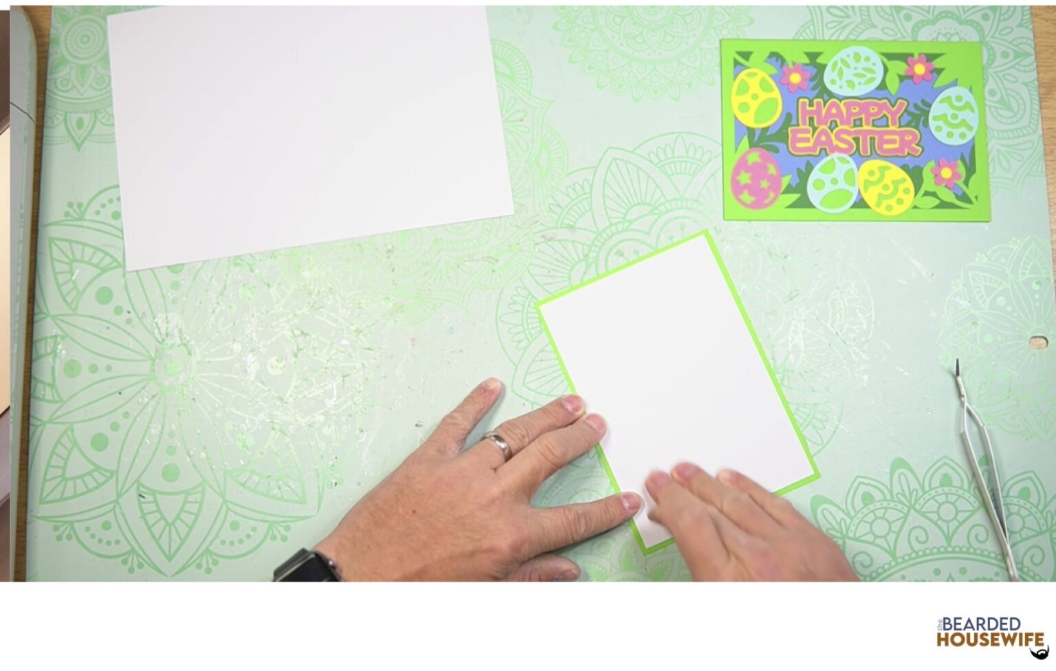 How to Make Colorful Happy Easter Layered Cards - The Bearded Housewife