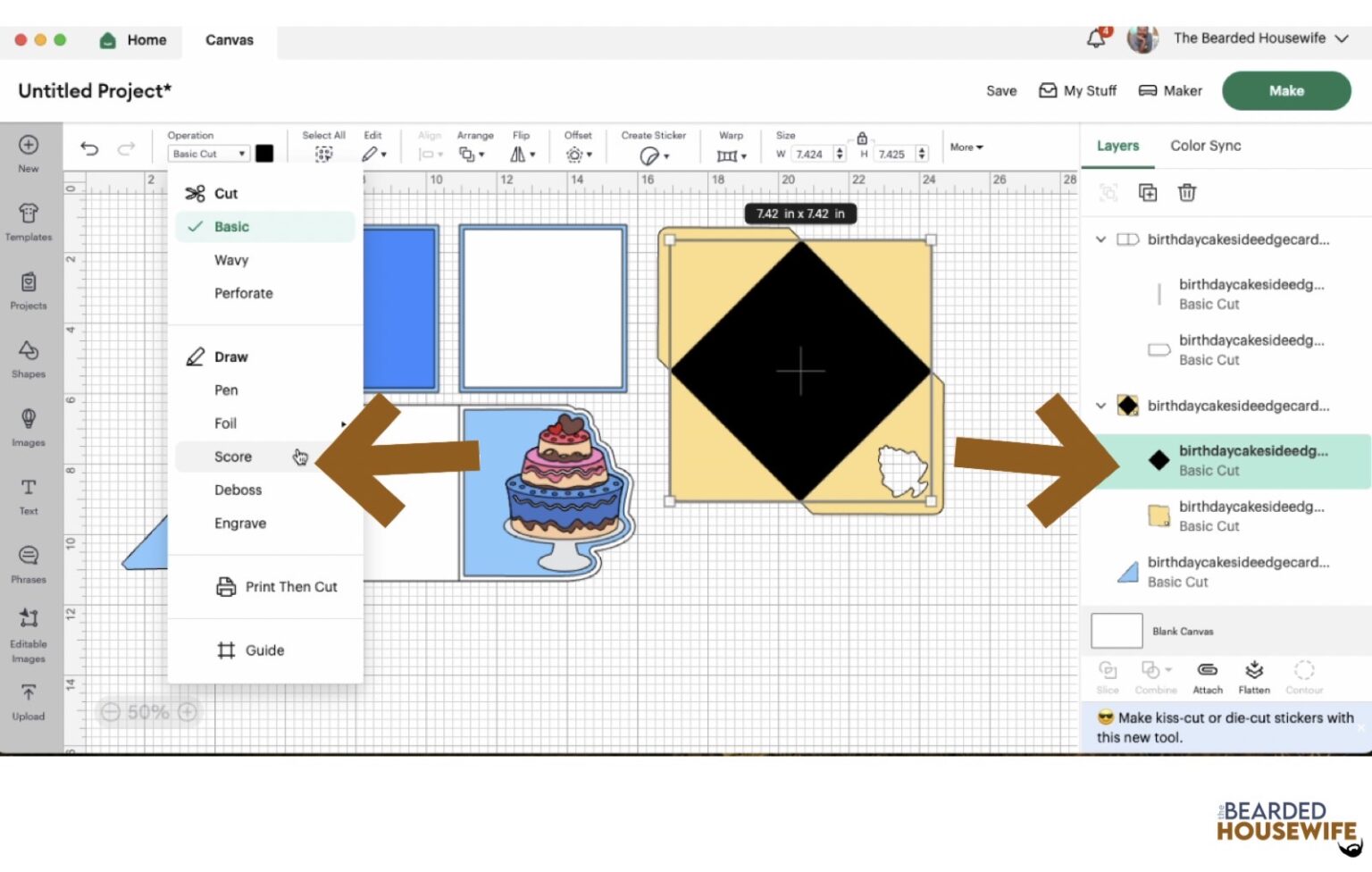 How to Make Birthday Cake Side Edge Cards - The Bearded Housewife