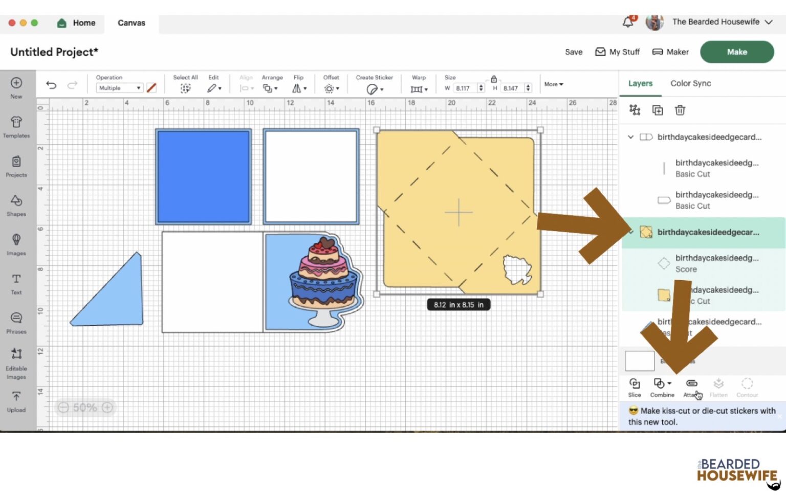 How to Make Birthday Cake Side Edge Cards - The Bearded Housewife