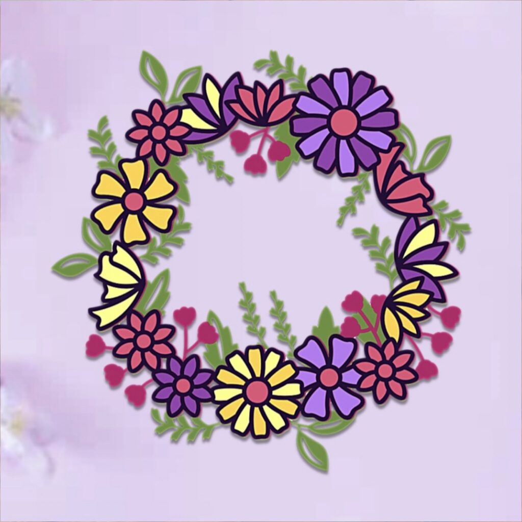 588. Spring Wreath Layered Paper Craft - The Bearded Housewife
