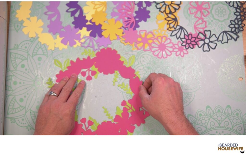 How to Pretty Spring Wreath Layered Paper Crafts - The Bearded Housewife