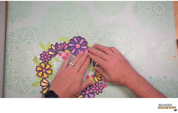 How to Pretty Spring Wreath Layered Paper Crafts - The Bearded Housewife