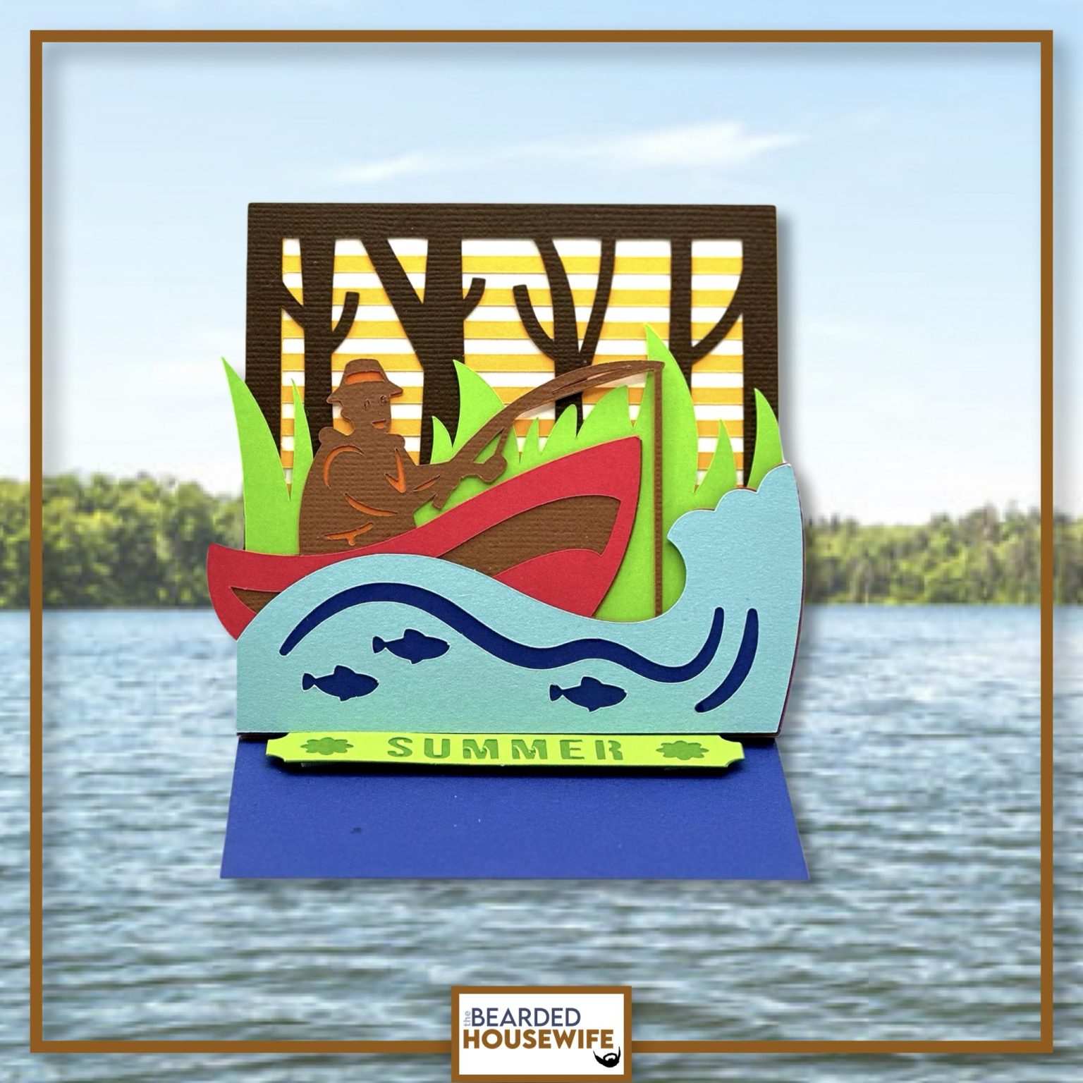 How to Make Fishing Easel Cards - The Bearded Housewife