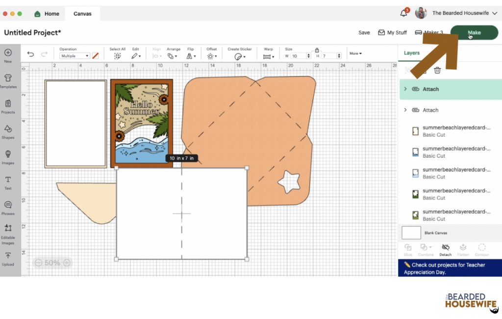 How to Make Summer Beach Layered Cards - The Bearded Housewife
