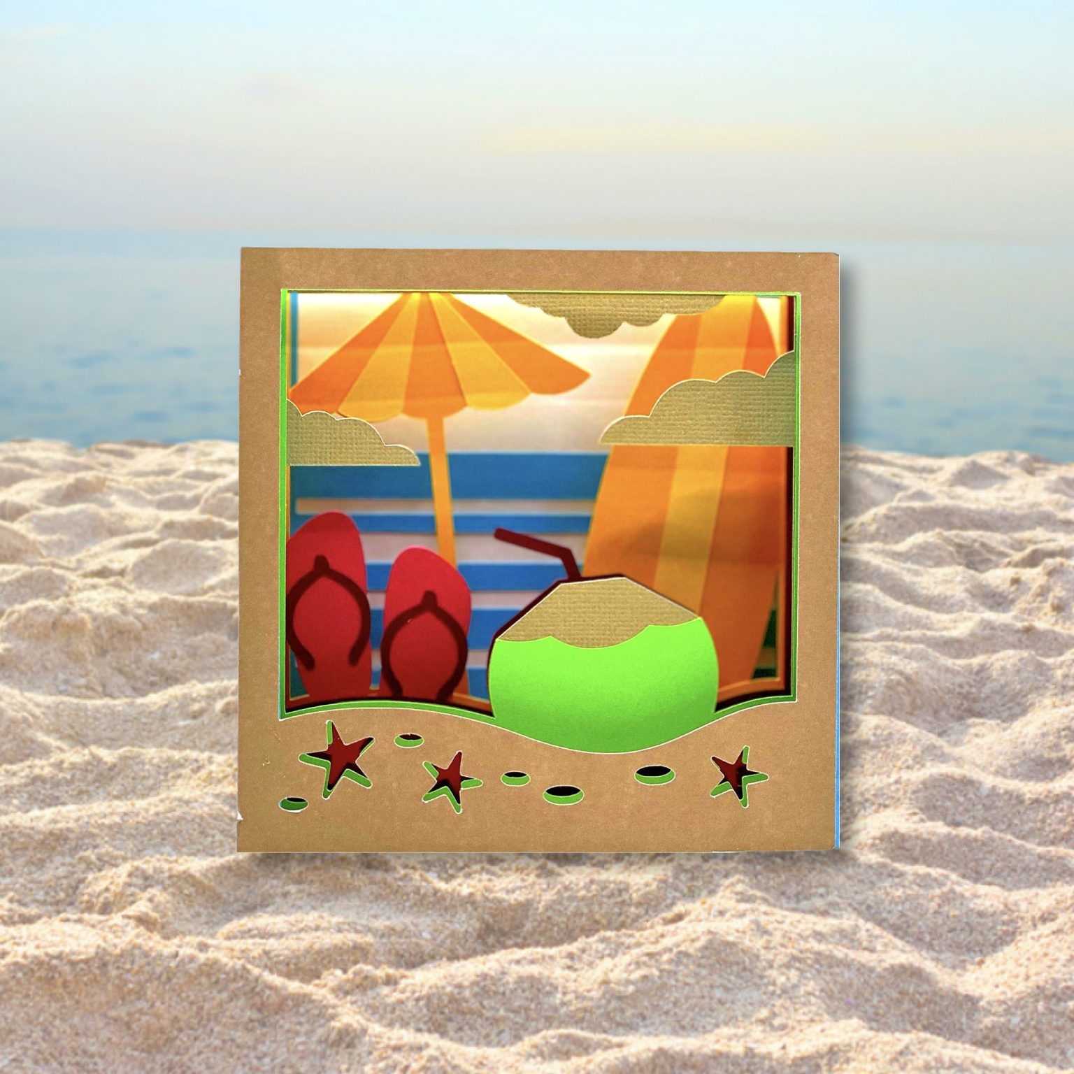 How to Make Summer on the Beach Shadow Box Cards - The Bearded Housewife