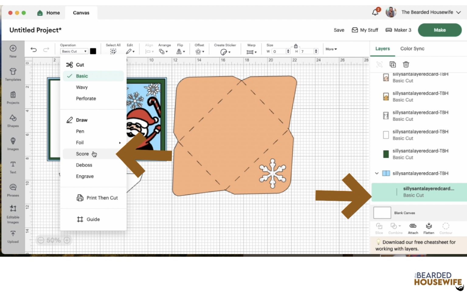 How to Make Silly Santa Layered Cards - The Bearded Housewife