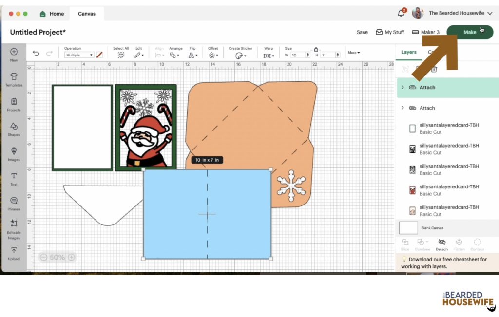 How to Make Silly Santa Layered Cards - The Bearded Housewife