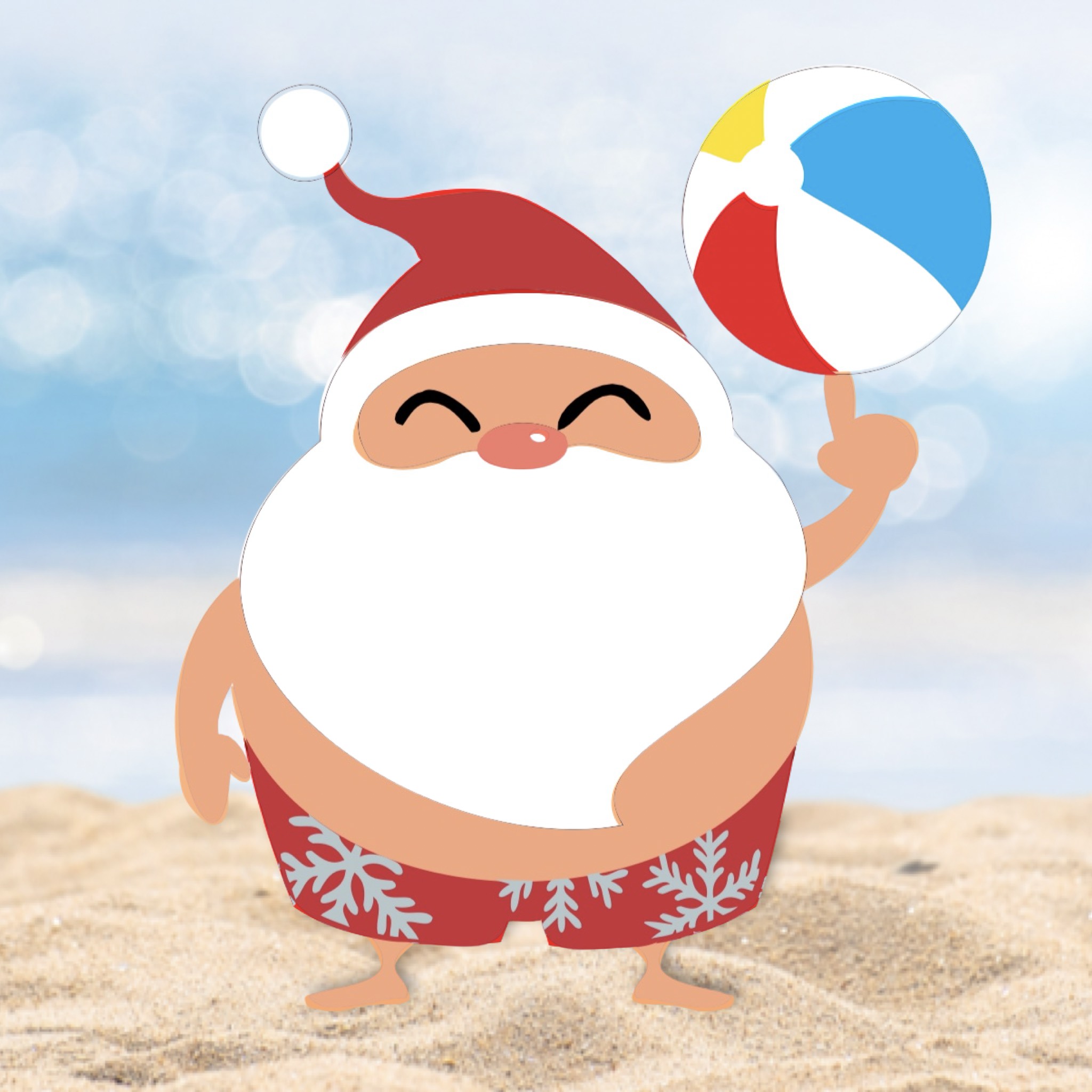 783. Summer Santa Layered Paper Craft - The Bearded Housewife