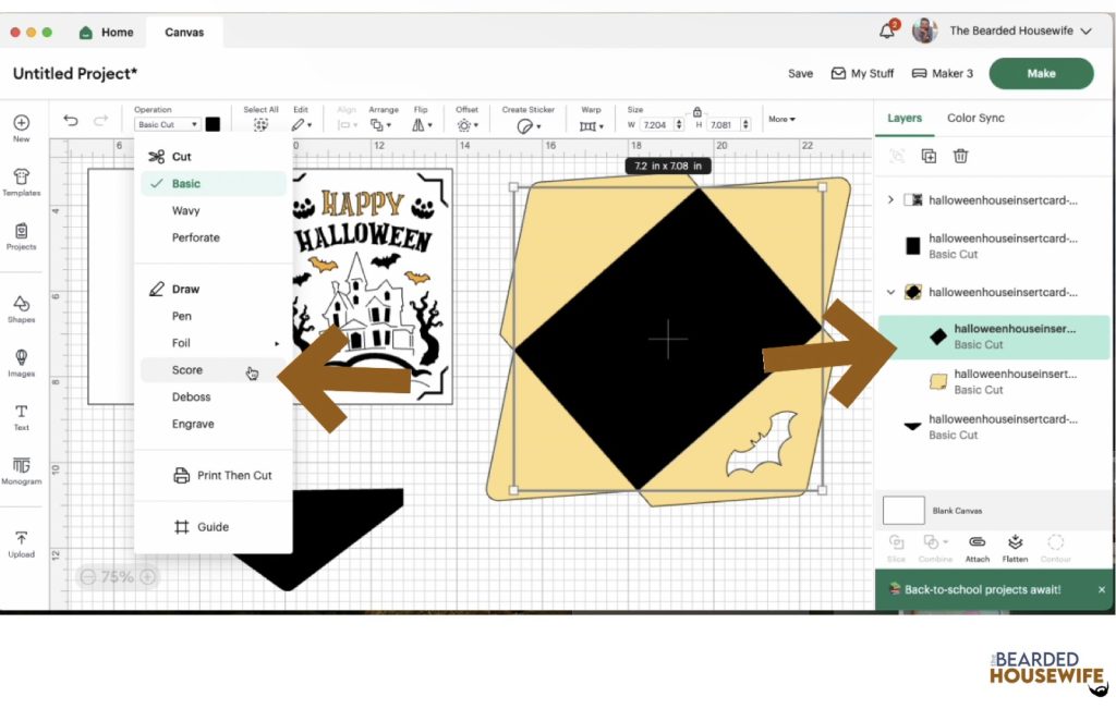 How to Make Halloween House Insert Cards - The Bearded Housewife