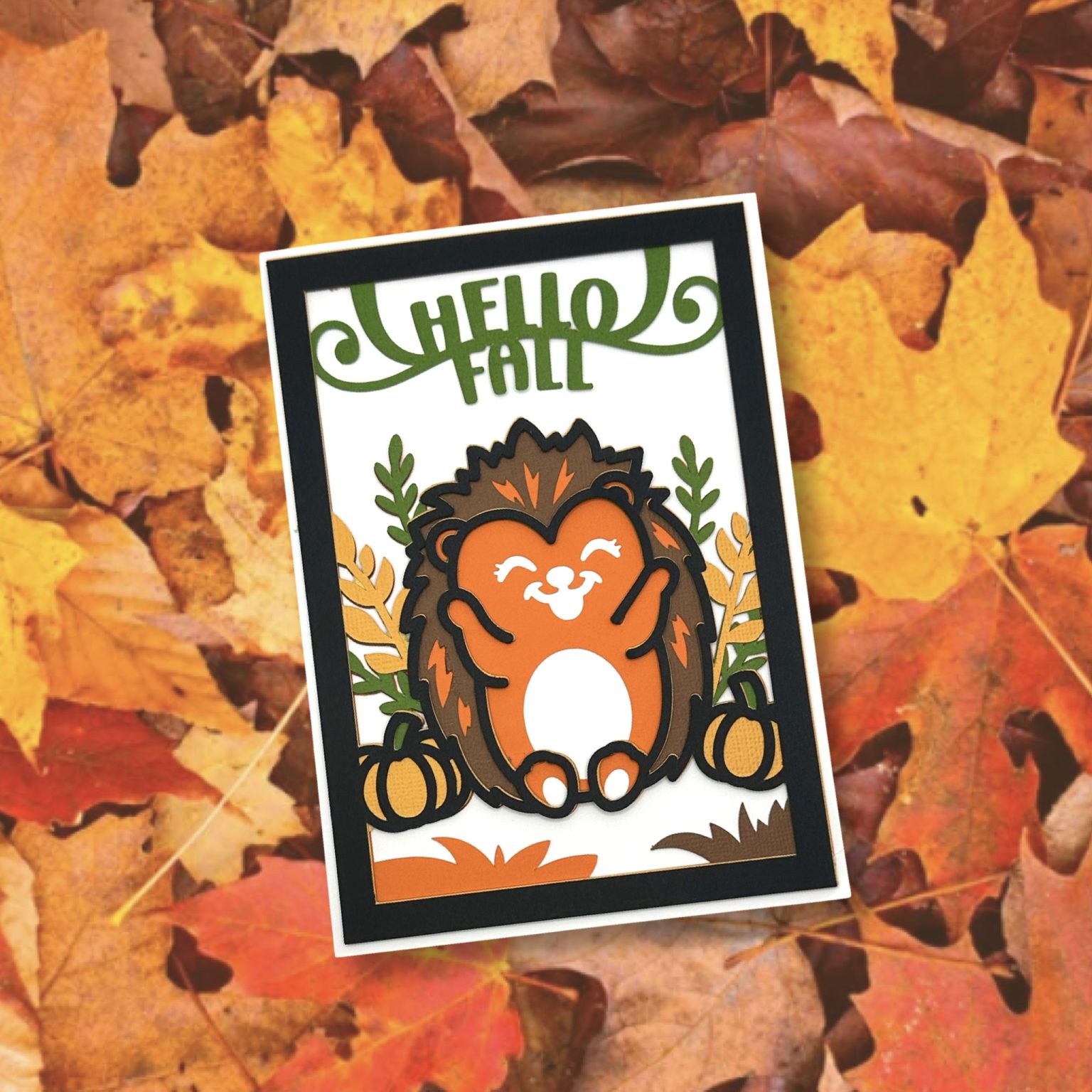 How to Make Cute Fall Porcupine Layered Cards - The Bearded Housewife