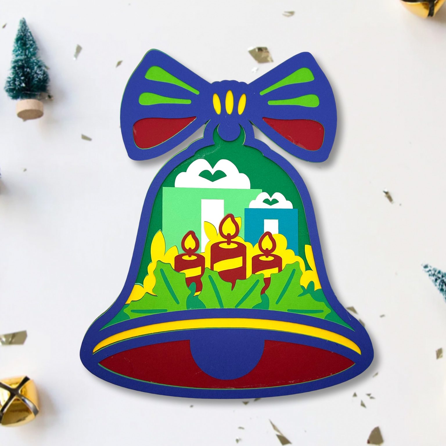 How to Make Cute Holiday Bell Layered Paper Crafts - The Bearded Housewife