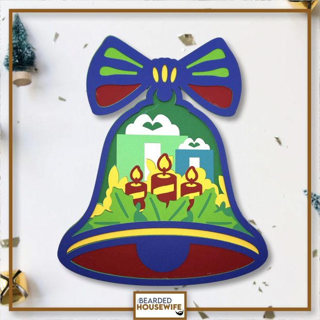 How to Make Cute Holiday Bell Layered Paper Crafts - The Bearded Housewife