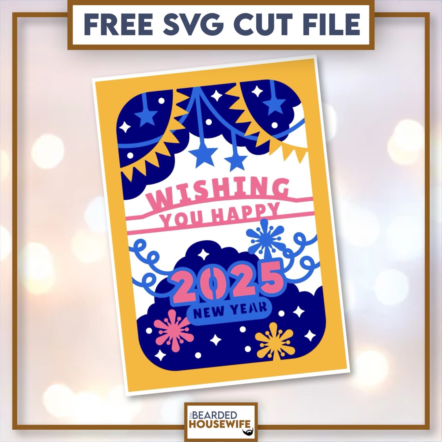 How to Make Fun Happy New Year 2025 Layered Cards - The Bearded Housewife