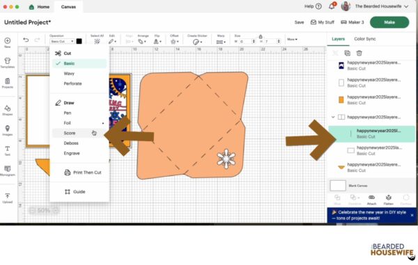 How to Make Fun Happy New Year 2025 Layered Cards - The Bearded Housewife