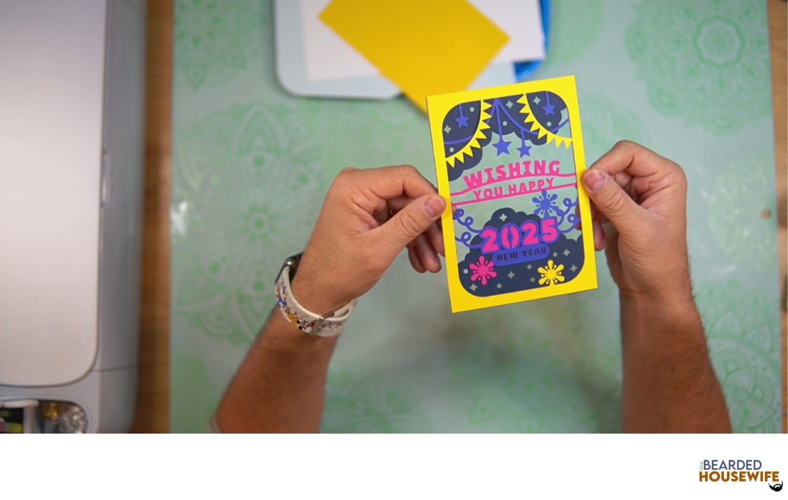 How to Make Fun Happy New Year 2025 Layered Cards - The Bearded Housewife