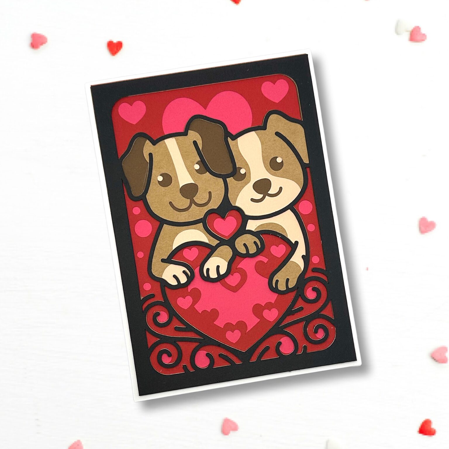How to Make Cute Puppy Love Layered Cards - The Bearded Housewife