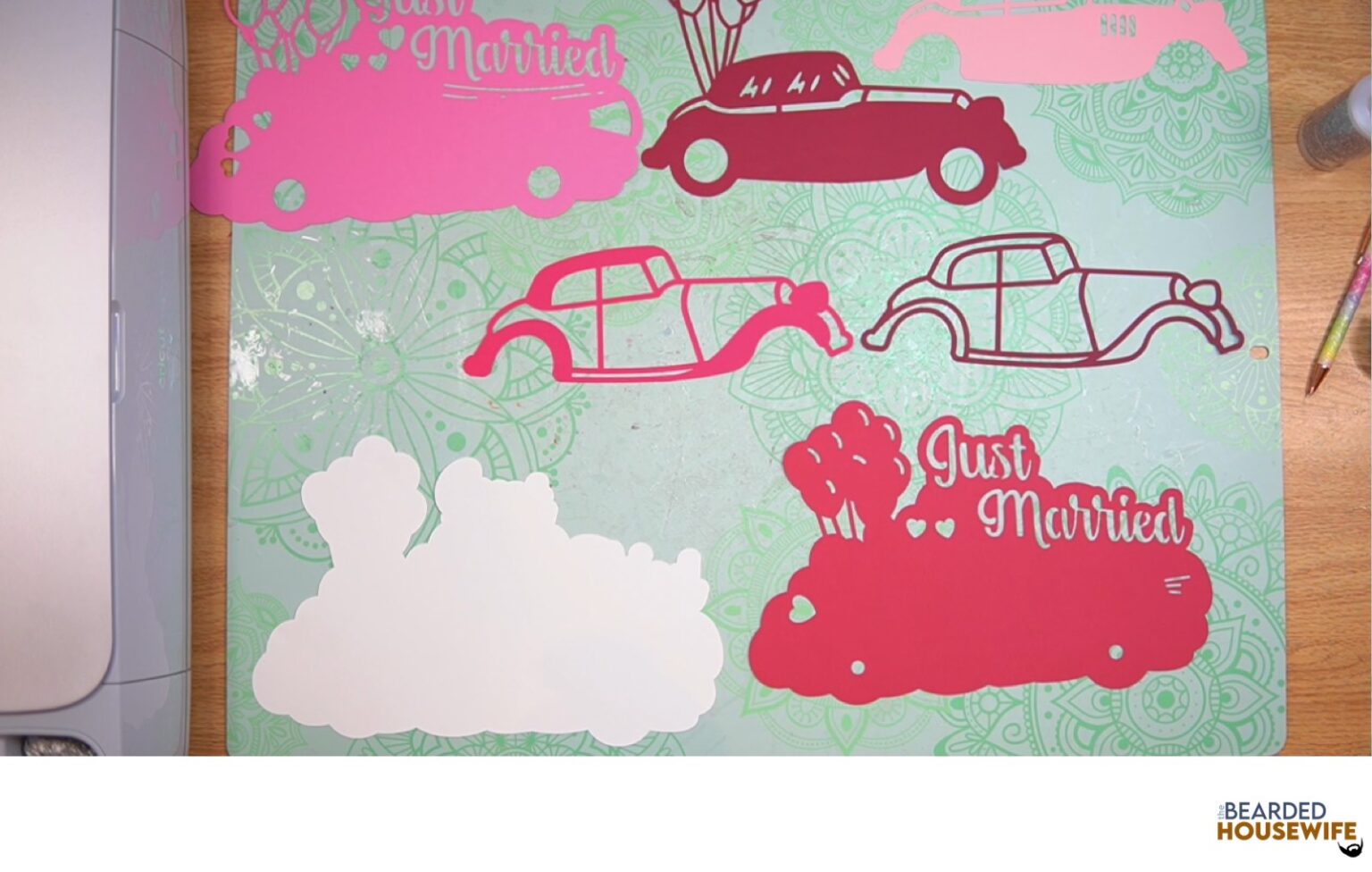 How to Make Cute Just Married Layered Paper Crafts - The Bearded Housewife