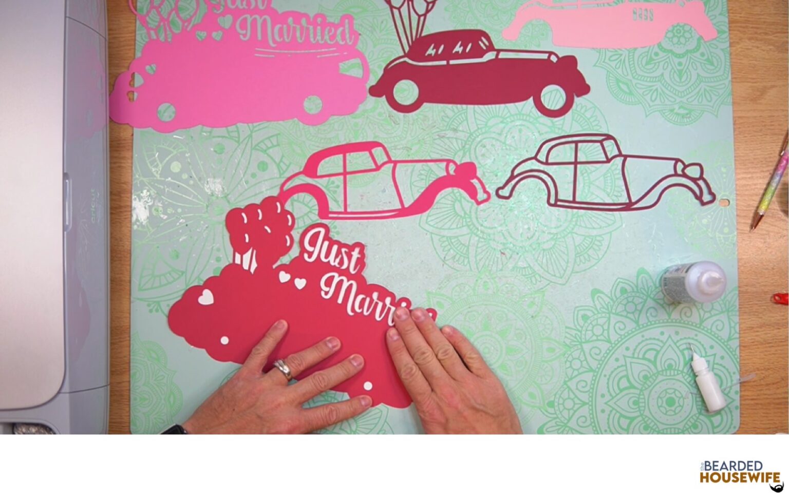 How to Make Cute Just Married Layered Paper Crafts - The Bearded Housewife