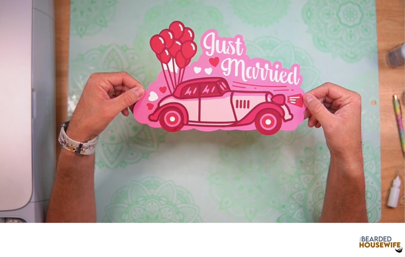 How to Make Cute Just Married Layered Paper Crafts - The Bearded Housewife