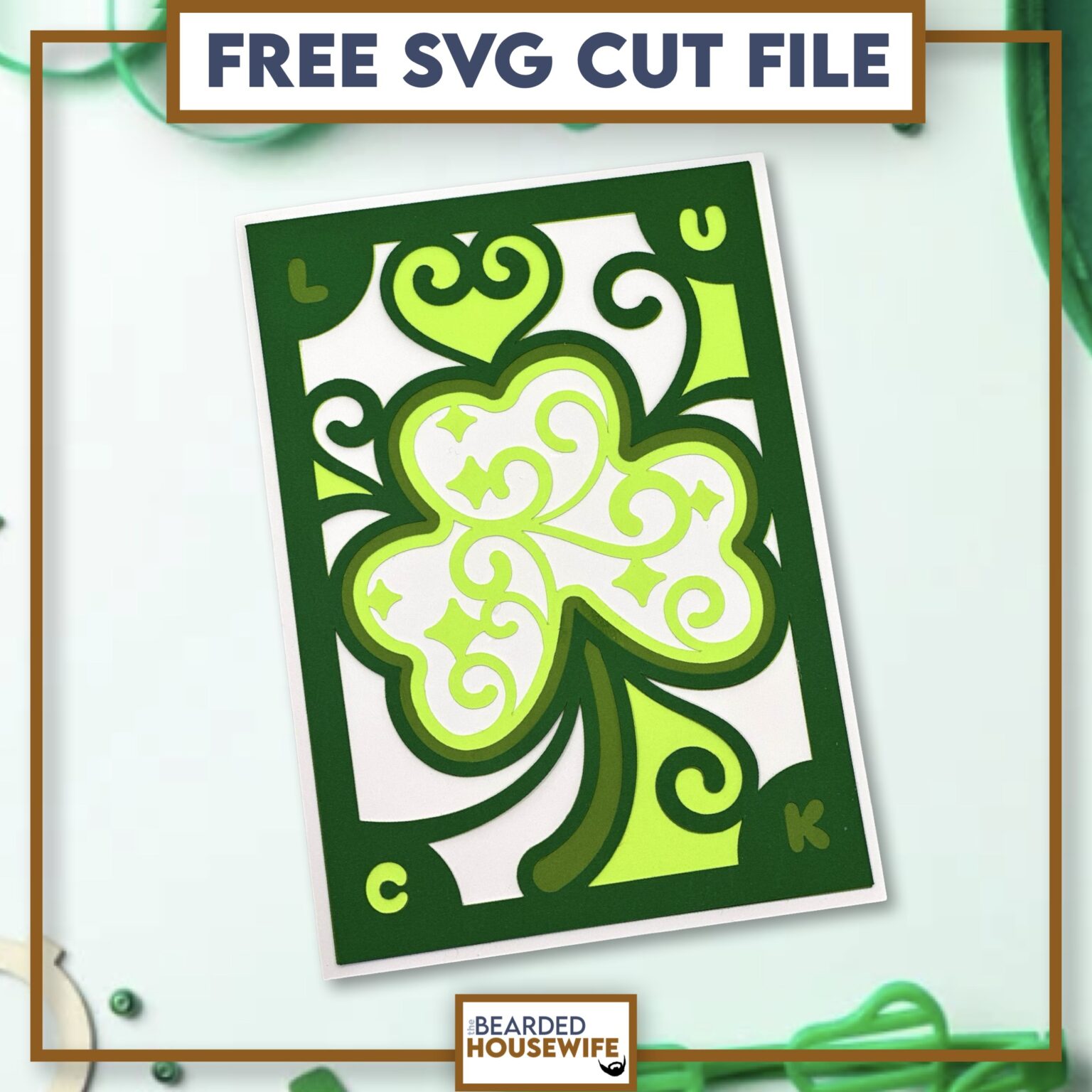 How to Make Fun Luck and Clover Layered Cards - The Bearded Housewife