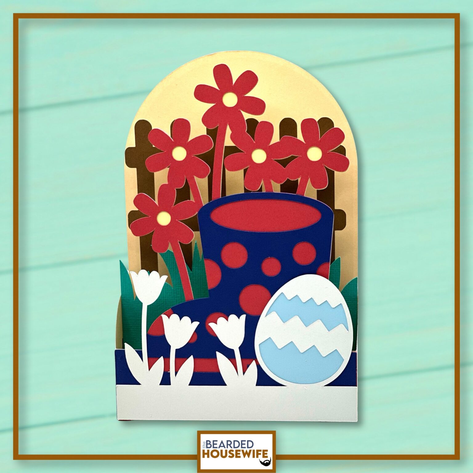 How to Make Pretty Spring Boot Box Cards - The Bearded Housewife