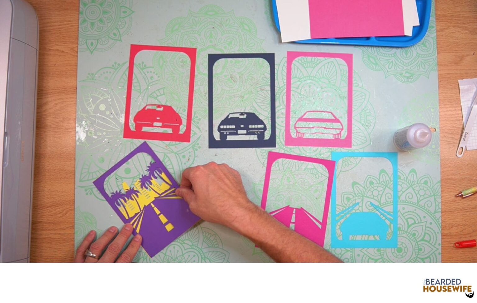 How to Make Retro Totally Rad Layered Cards - The Bearded Housewife