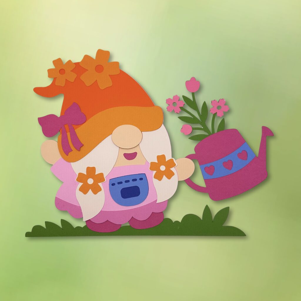 How to Make Cute Gardening Gnome Layered Paper Crafts - The Bearded ...