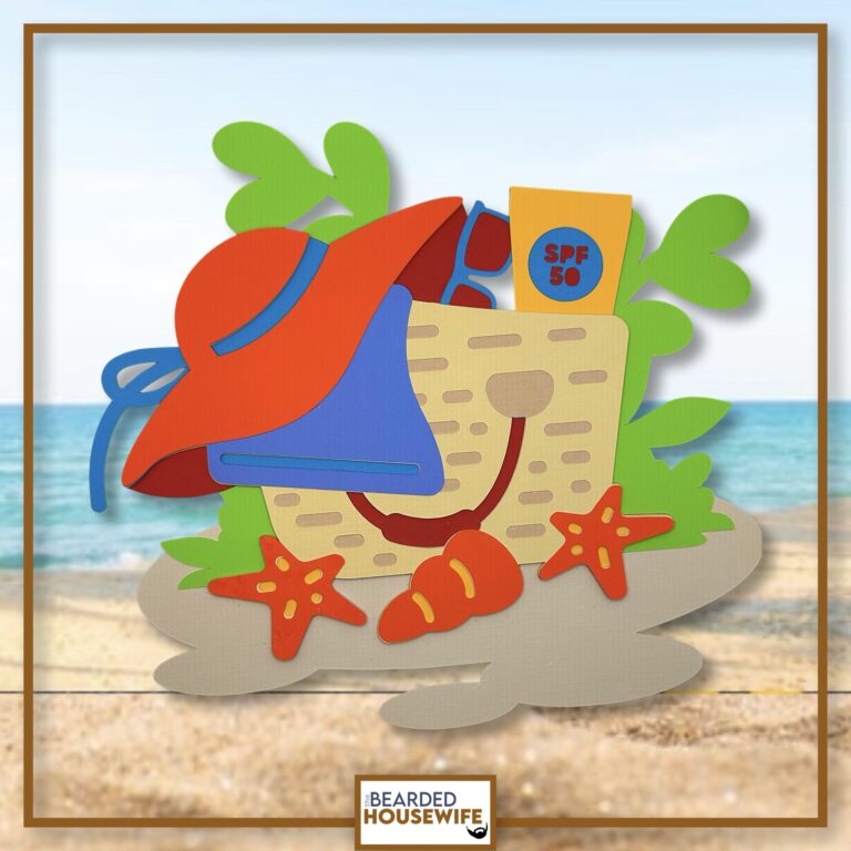 How to Make Cute Beach Bag Layered Paper Crafts - The Bearded Housewife