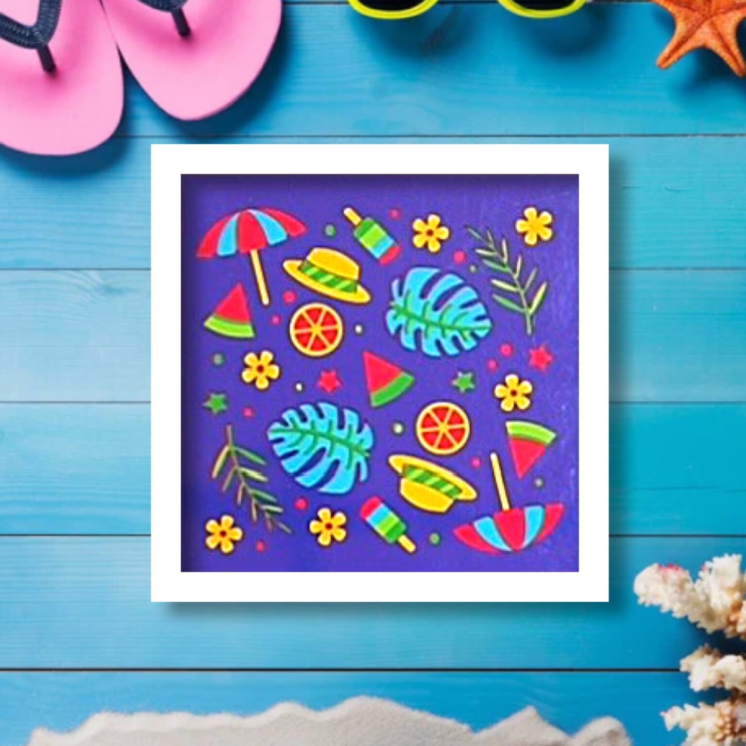How to Make Cool Summer Collage Shadow Boxes - The Bearded Housewife