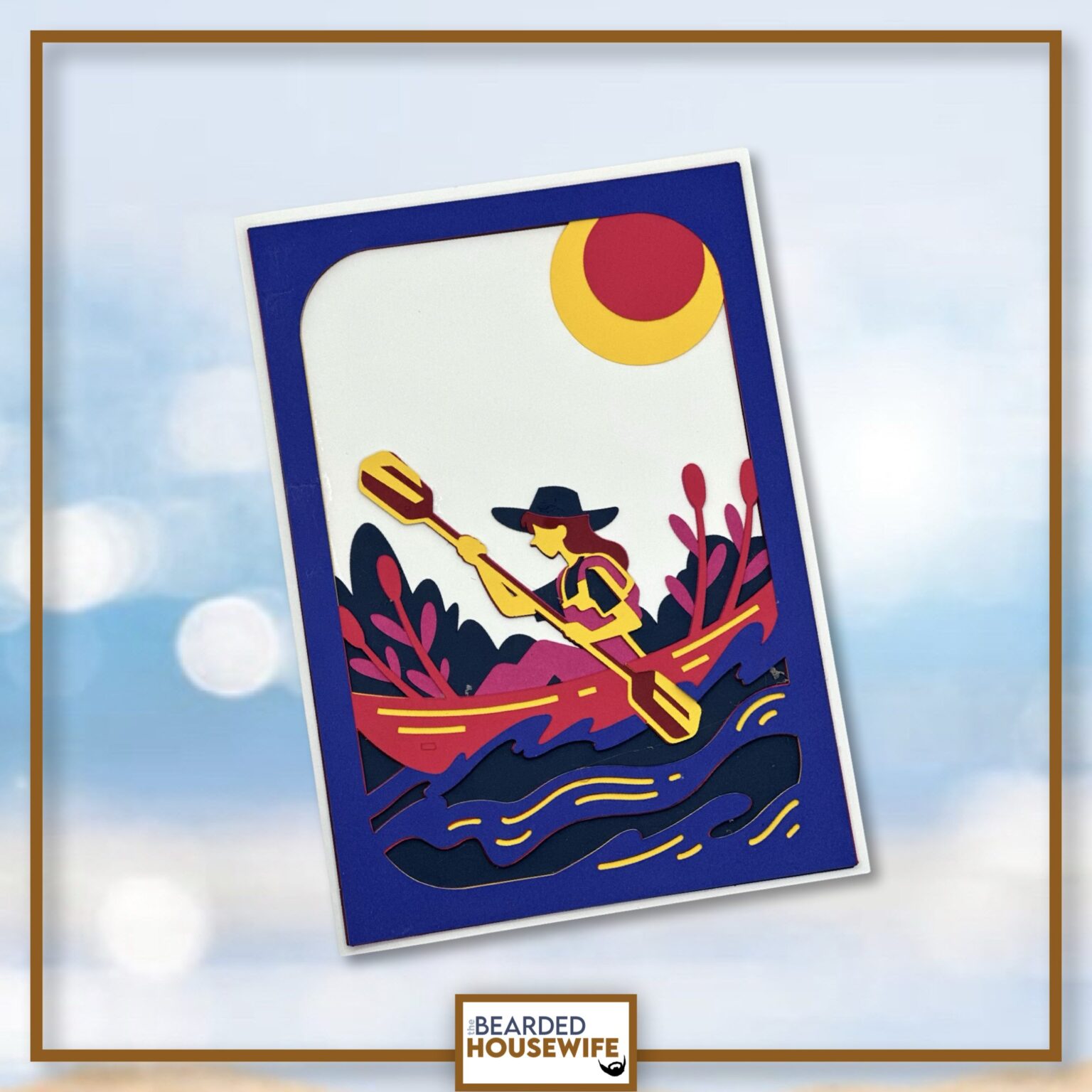 How to Make Cute Canoeing Layered Cards - The Bearded Housewife
