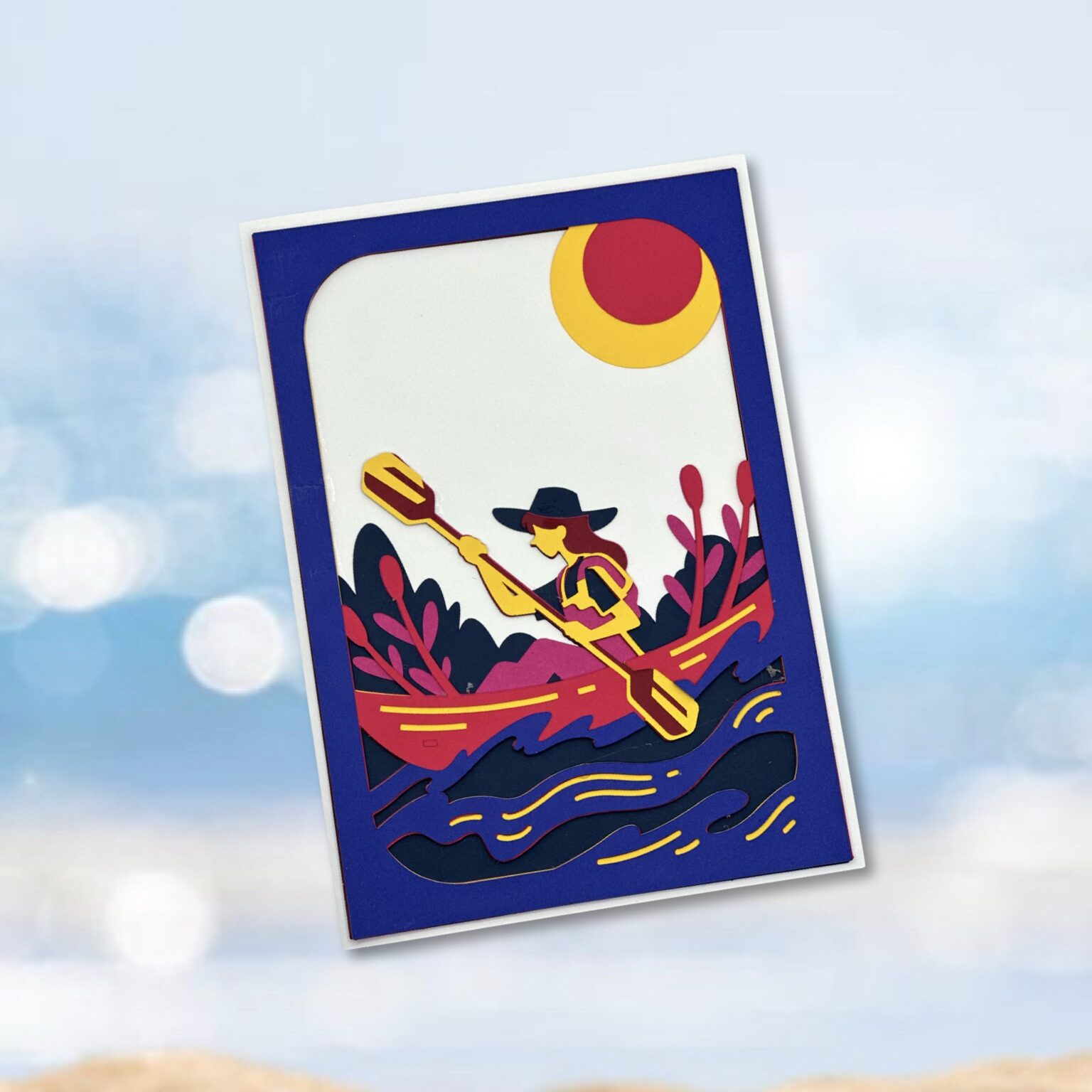 How to Make Cute Canoeing Layered Cards - The Bearded Housewife