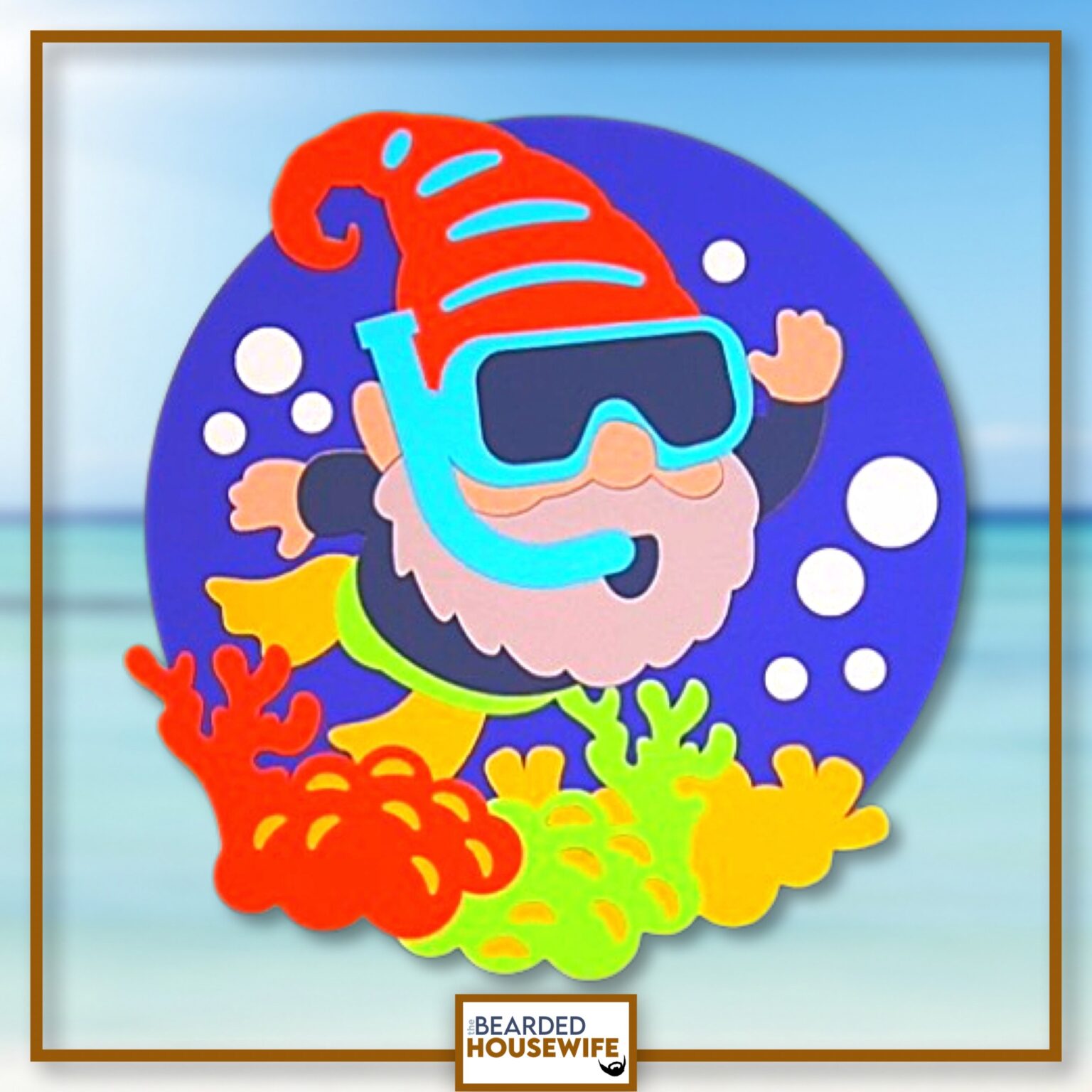 How to Make Cute Snorkeling Gnome Layered Paper Crafts - The Bearded ...