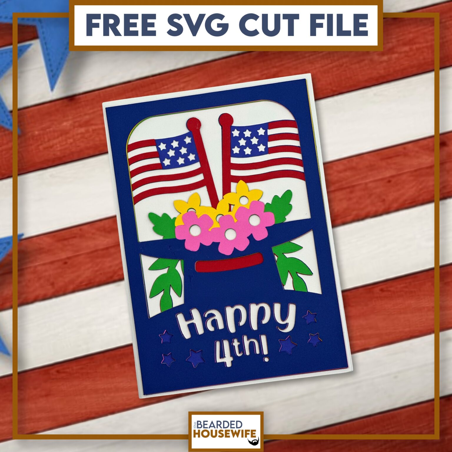 How to Make Fun Happy Fourth Layered Cards - The Bearded Housewife