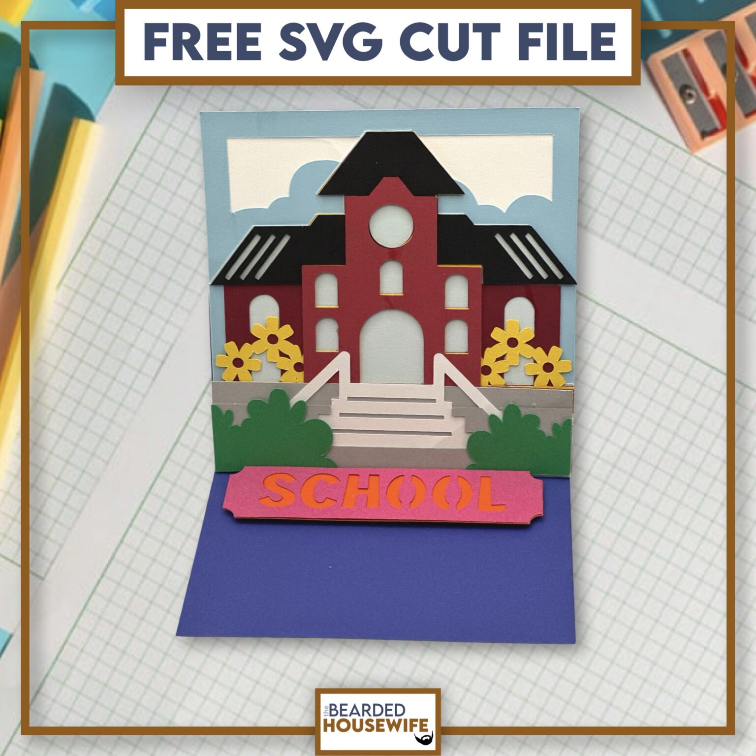 How to Make Fun Schoolhouse Easel Cards - The Bearded Housewife