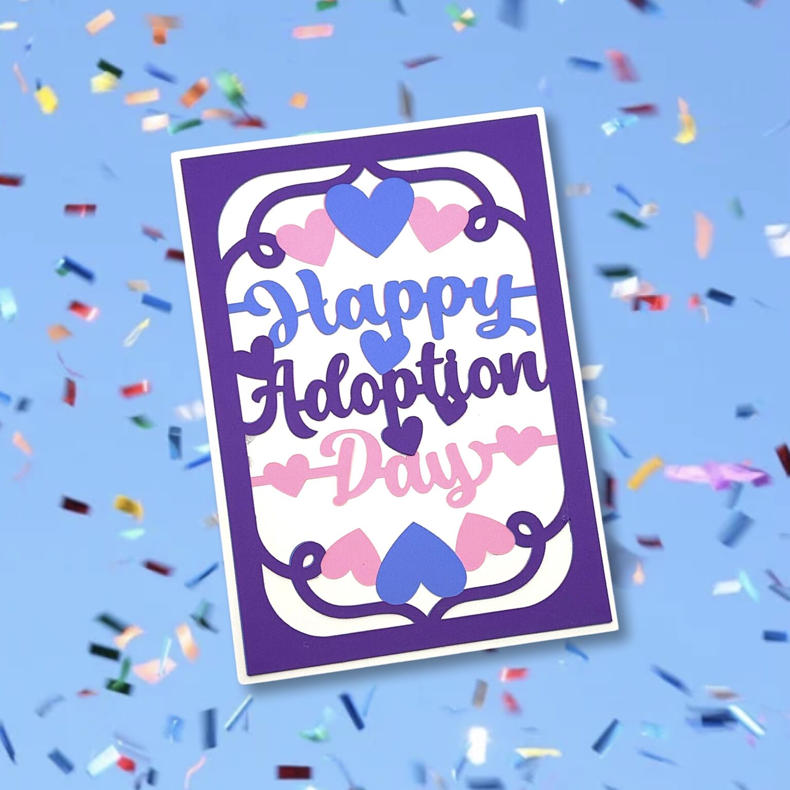 997. Happy Adoption Day Layered Card - The Bearded Housewife
