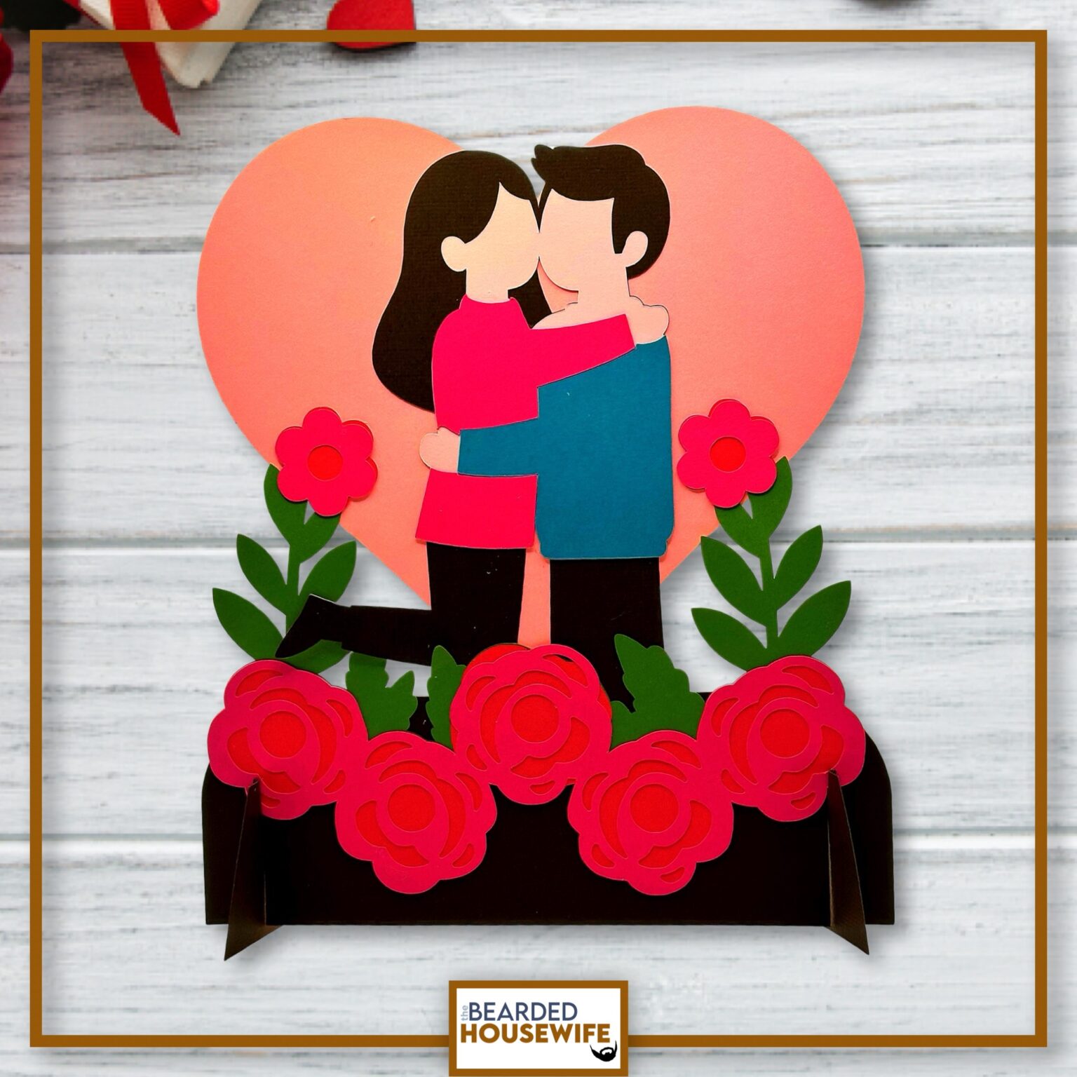 How to Make Sweet Warm Embrace Layered Paper Crafts - The Bearded Housewife