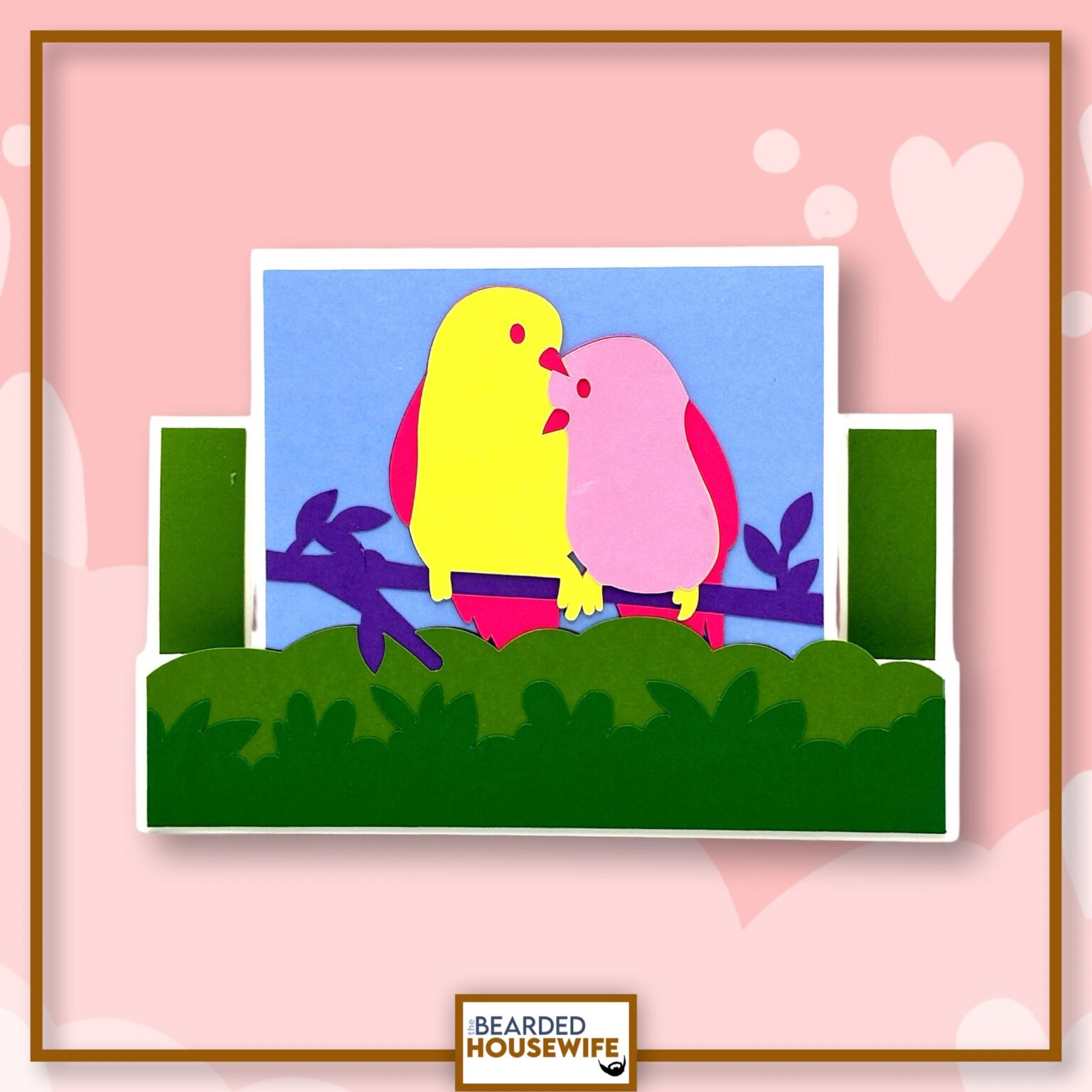 How to Make Love Birds Stepper Cards - The Bearded Housewife